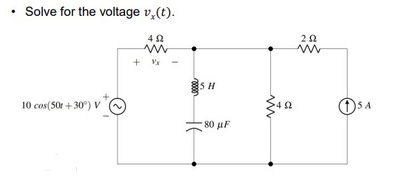 Solved - Solve for the voltage vx(t). | Chegg.com