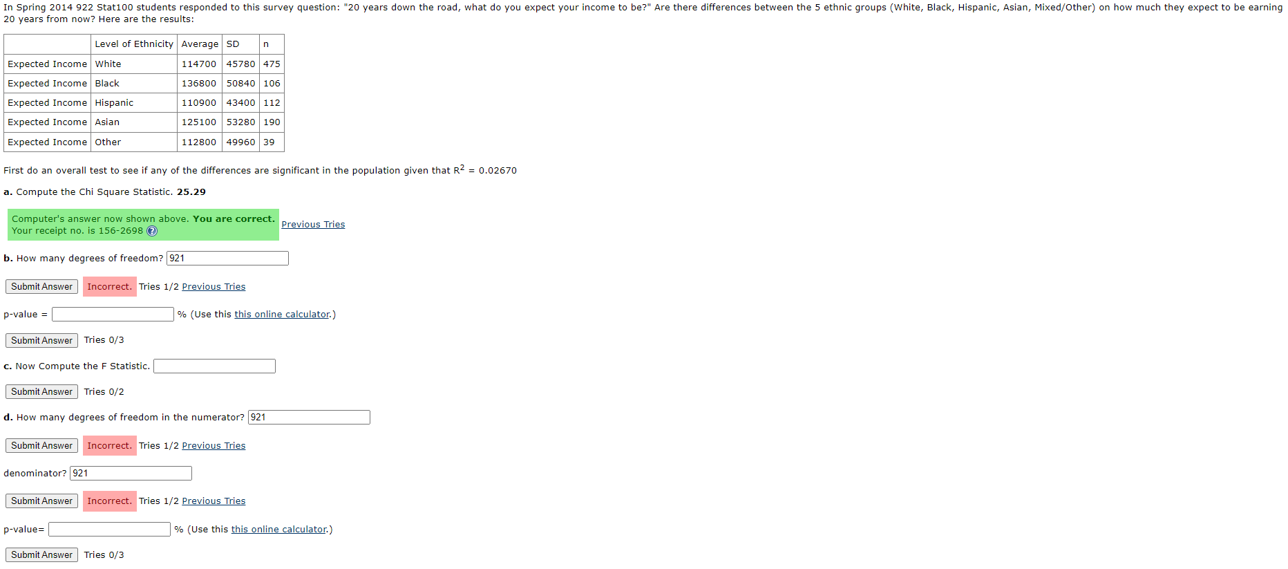 Solved In Spring 2014922 Stat 100 students responded to this | Chegg.com