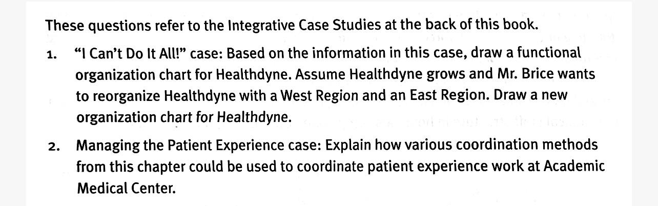 Solved These questions refer to the Integrative Case Studies | Chegg.com