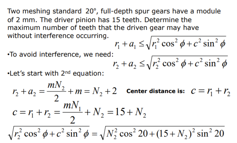 Solved Two meshing standard 20°, full-depth spur gears have | Chegg.com