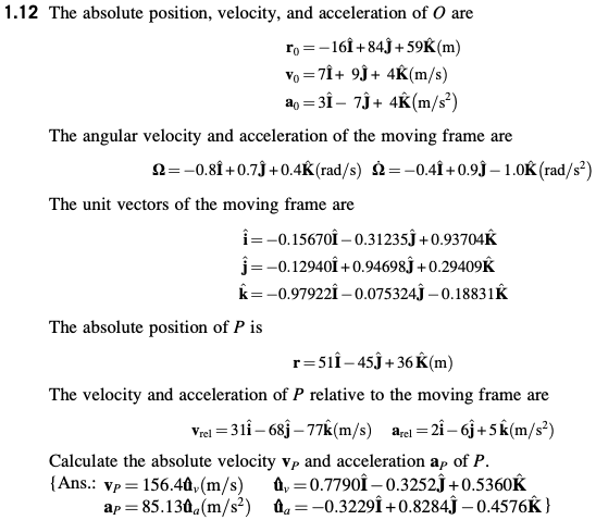Solved 1.12 ﻿The absolute position, velocity, and | Chegg.com