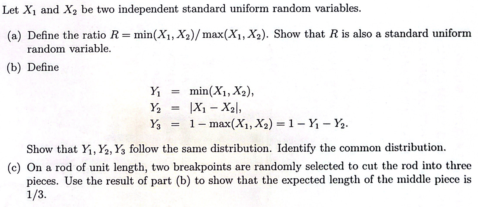 Solved Let X1 and X2 be two independent standard uniform | Chegg.com