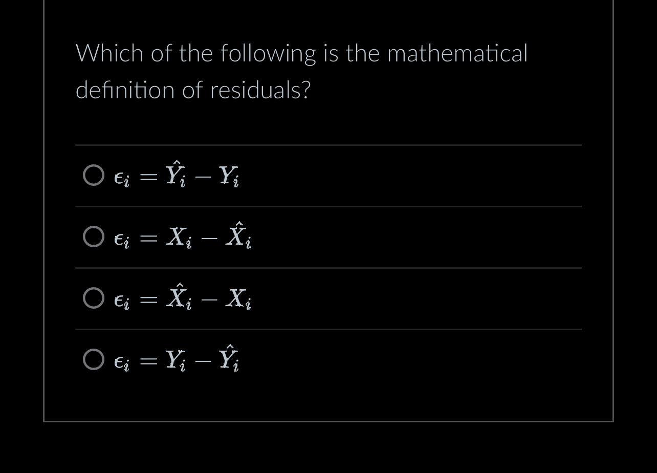 Solved Which of the following is the mathematical definition | Chegg.com