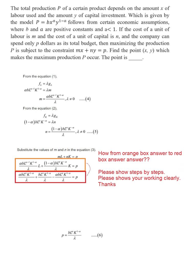 Solved The total production P of a certain product depends | Chegg.com