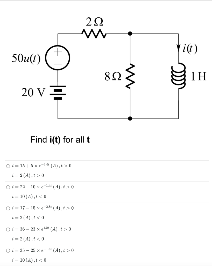 Solved Find i(t) for all t | Chegg.com