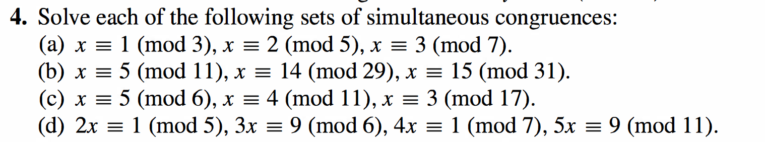 Solved 4. Solve each of the following sets of simultaneous | Chegg.com