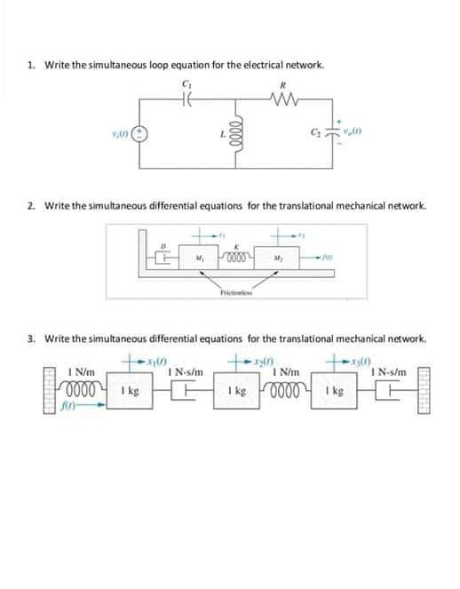 Solved Write the simultaneous loop equation for the | Chegg.com