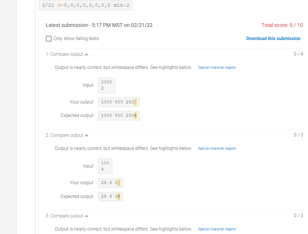 Solved For the following question I am getting an error | Chegg.com