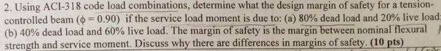 2. Using ACH-318 code load combinations, determine | Chegg.com