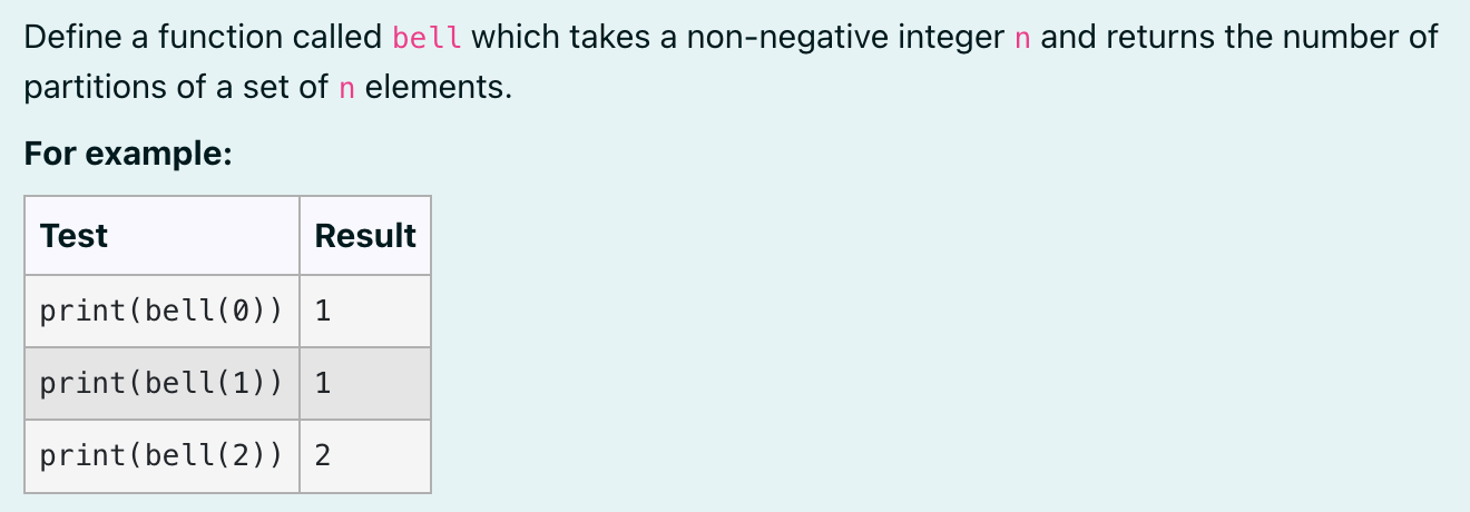Solved Define a function called bell which takes a | Chegg.com