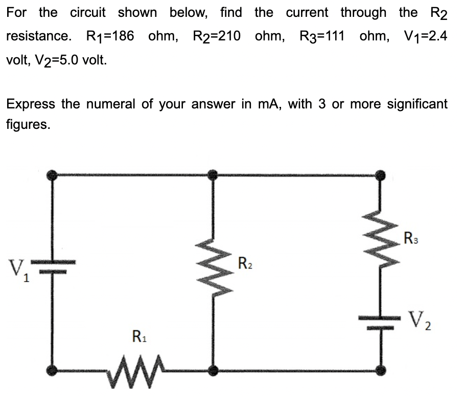 Solved For the circuit shown below, find the current through | Chegg.com