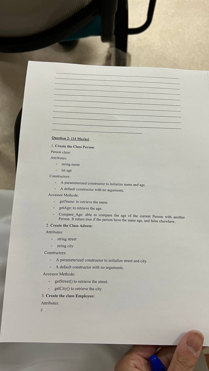 Solved Accessor Methods: - getName: to retrieve the name. - | Chegg.com