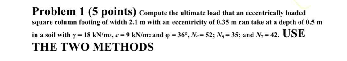 Solved Problem 1 (5 points) Compute the ultimate load that | Chegg.com