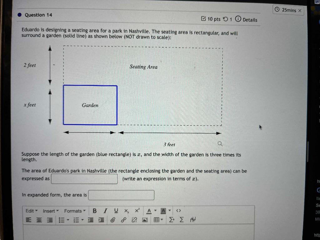 Solved Eduardo is designing a seating area for a park in | Chegg.com