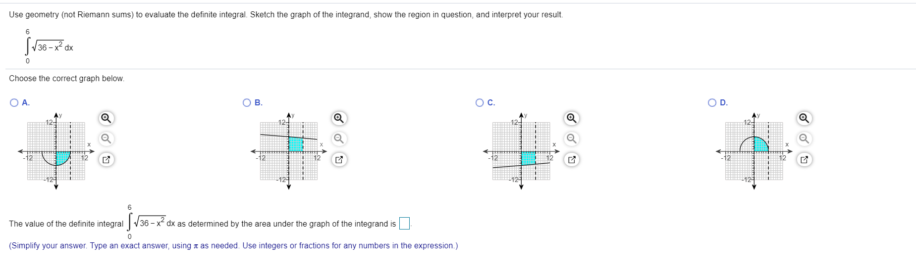 Solved Use geometry (not Riemann sums) to evaluate the | Chegg.com