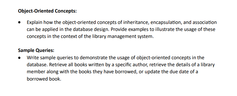 Solved a) What are Object-oriented databases? Present the | Chegg.com