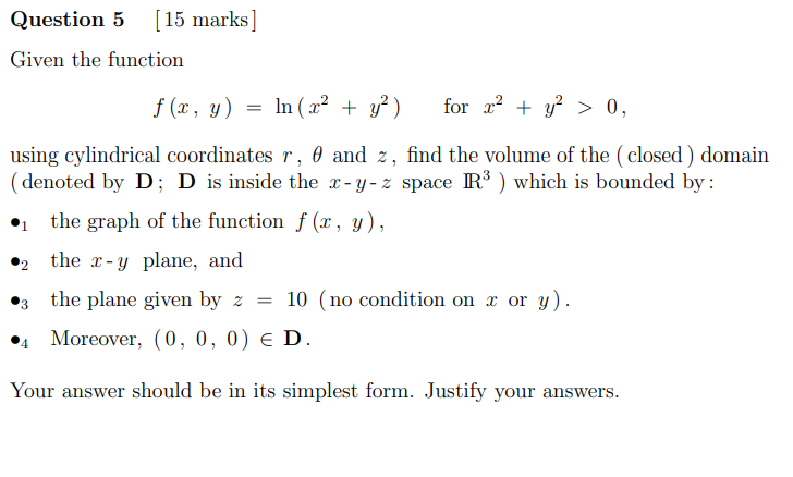 Solved Question 5[15 ﻿marks]Given the | Chegg.com