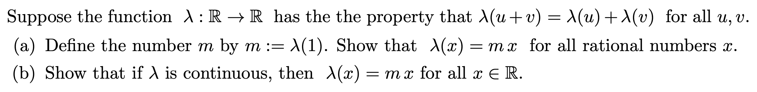 Solved Suppose the function λ:R→R has the the property that | Chegg.com