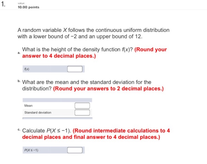 Solved A random variable X follows the continuous uniform | Chegg.com