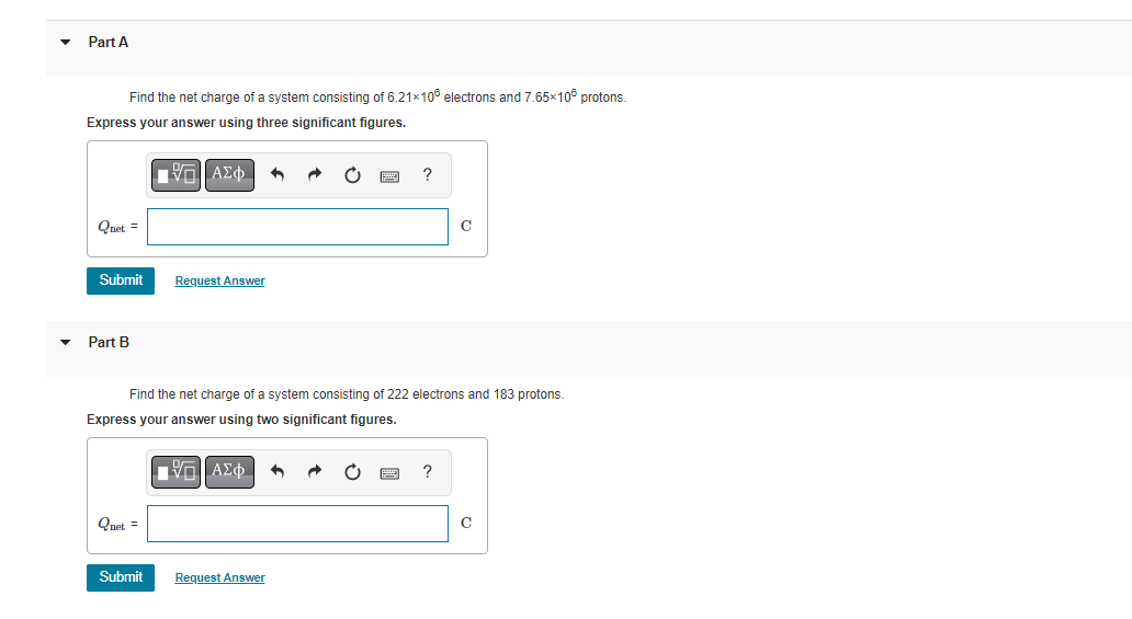 Solved Find the net charge of a system consisting of | Chegg.com