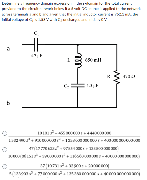 Solved Determine a frequency domain expression in the | Chegg.com