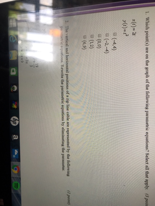 Solved 4. Rewrite the following parametric equations by | Chegg.com