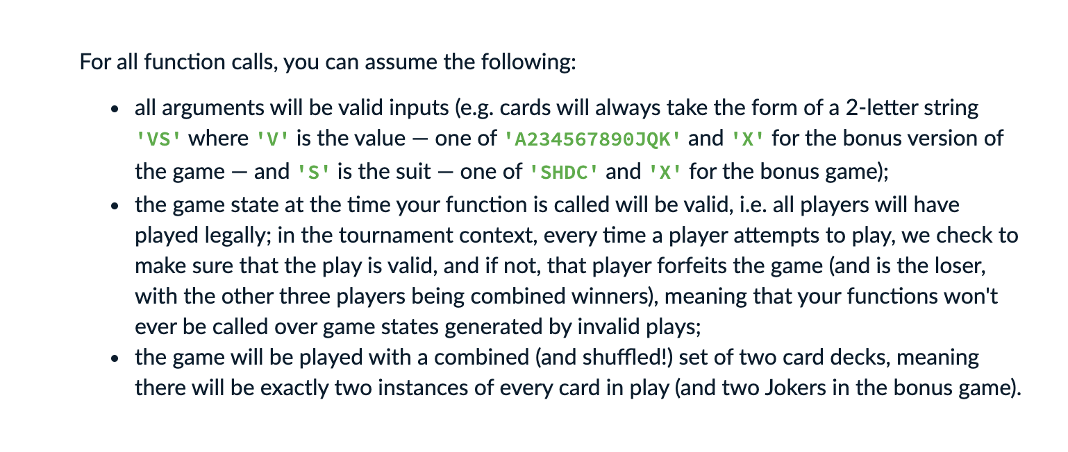Solved For all function calls, you can assume the following: | Chegg.com