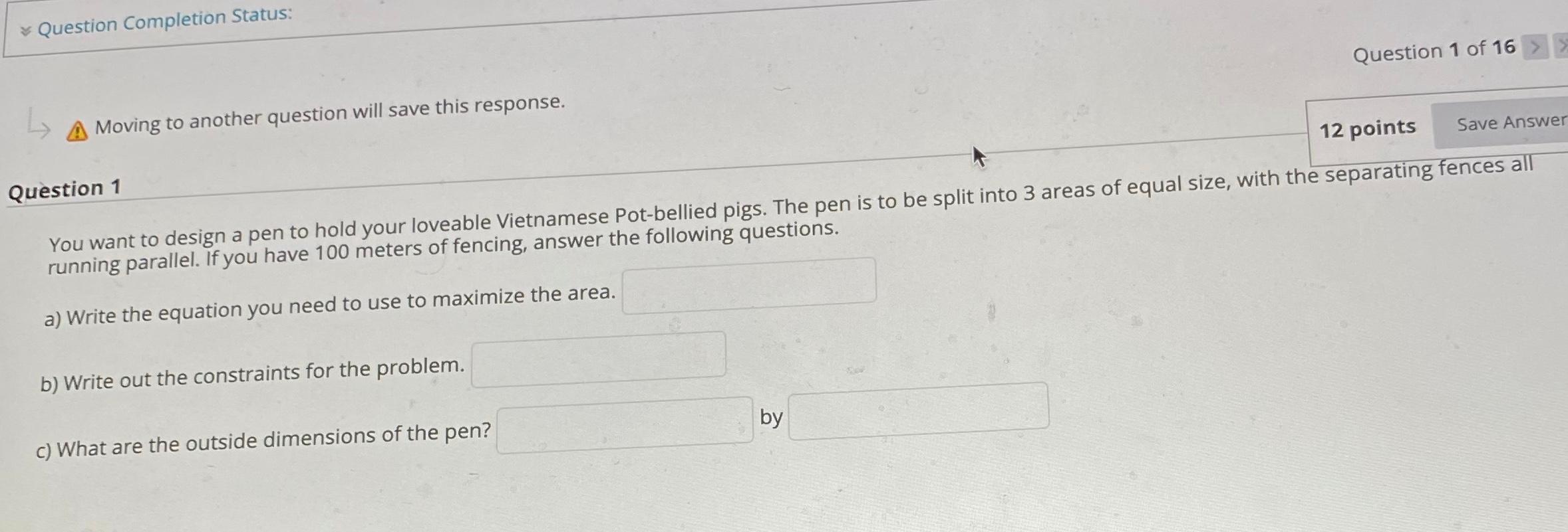 Solved * Question Completion Status: Question 1 of 16 Moving | Chegg.com Solved * Question Completion Status: Question 1 of 16 Moving | Chegg.com