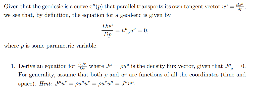 Solved Given that the geodesic is a curve x" (p) that | Chegg.com