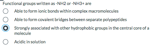 Solved Functional groups written as -NH2 or -NH3+ are Able | Chegg.com