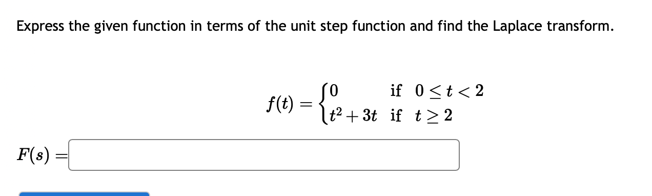 Solved Express the given function in terms of the unit step | Chegg.com