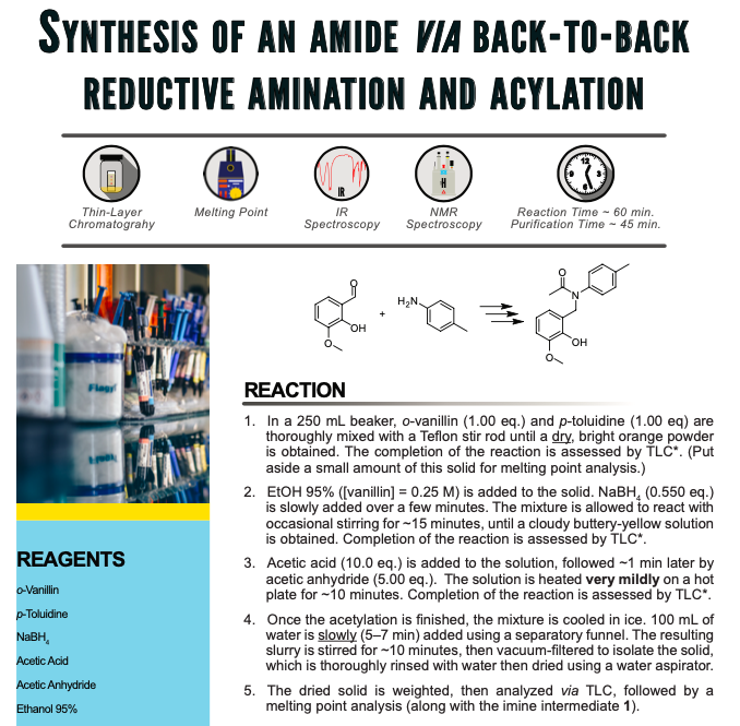Solved SYNTHESIS OF AN AMIDE VIA BACK-TO-BACK - REDUCTIVE | Chegg.com