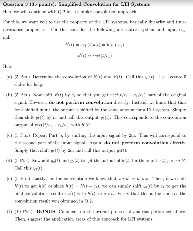 Solved Question 3 (35 points): Simplified Convolution for | Chegg.com