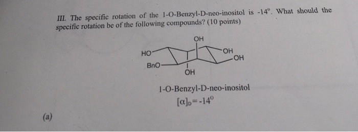Solved II. The specific rotation of the | Chegg.com