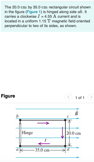 Solved The 20.0 cm by 35.0 cm rectangular circuit shown in | Chegg.com