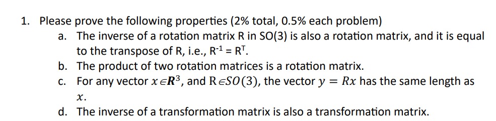 Solved 1. Please prove the following properties ( 2% total, | Chegg.com