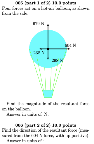 Solved 005 (part 1 of 2) 10.0 points Four forces act on a | Chegg.com