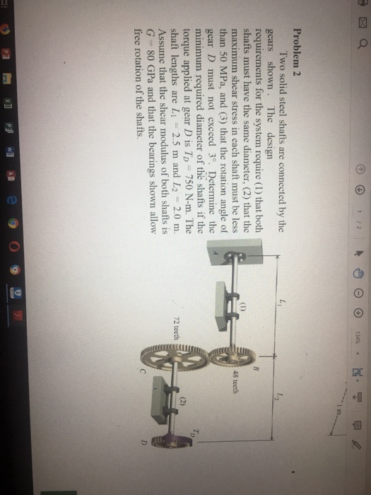 Solved 図a Problem 2 Two solid steel shafts are connected by | Chegg.com