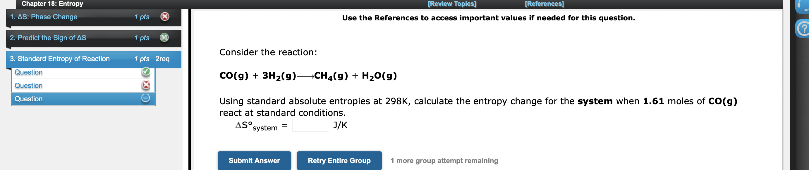 Solved Chapter 18: Entropy 1. AS: Phase Change 2. Predict | Chegg.com