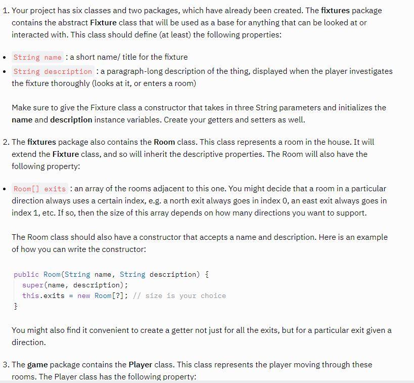 Solved 1. Your project has six classes and two packages, | Chegg.com