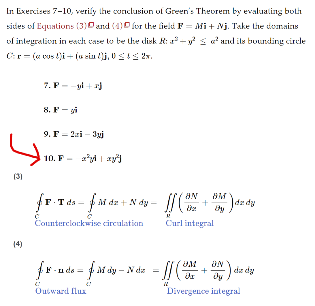 Solved In Exercises 7-10, ﻿verify the conclusion of Green's | Chegg.com