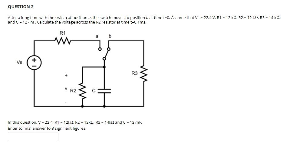 Solved QUESTION 1 The switch in the circuit below closes at | Chegg.com