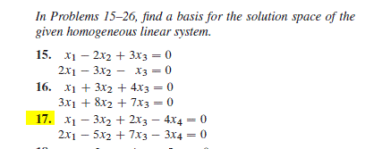Solved In Problems 15-26, find a basis for the solution | Chegg.com