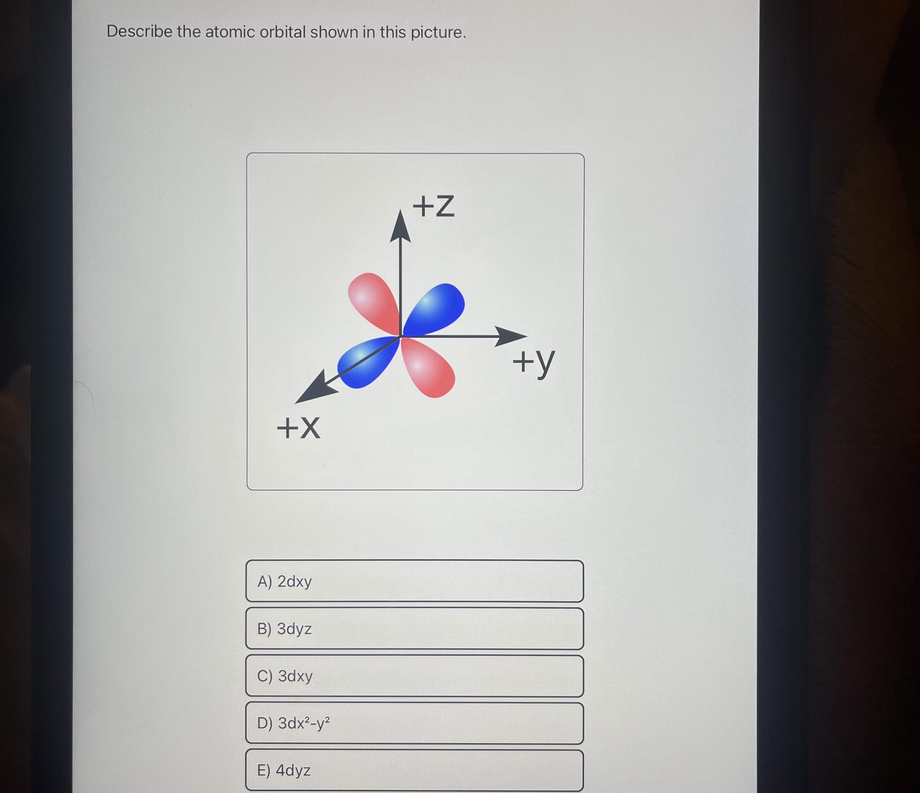 Solved Describe The Atomic Orbital Shown In This Picture