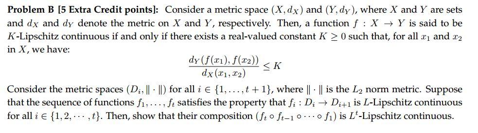 Solved Problem B [5 Extra Credit points]: Consider a metric | Chegg.com