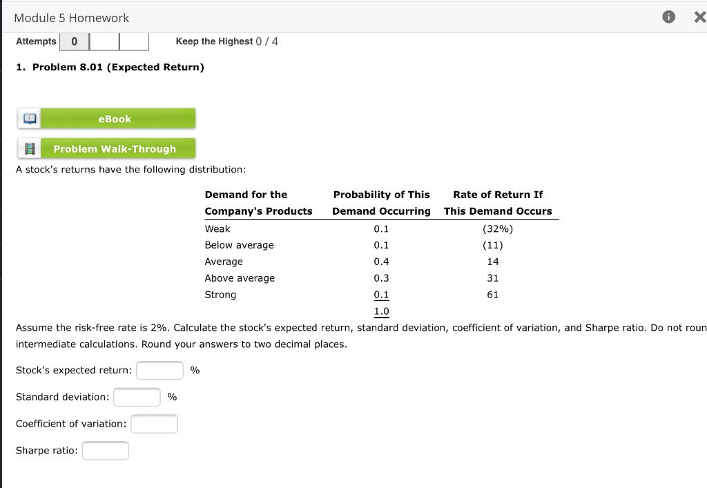Solved Module 5 Homework Attempts 0 | Keep the Highest 0 / 4 | Chegg.com