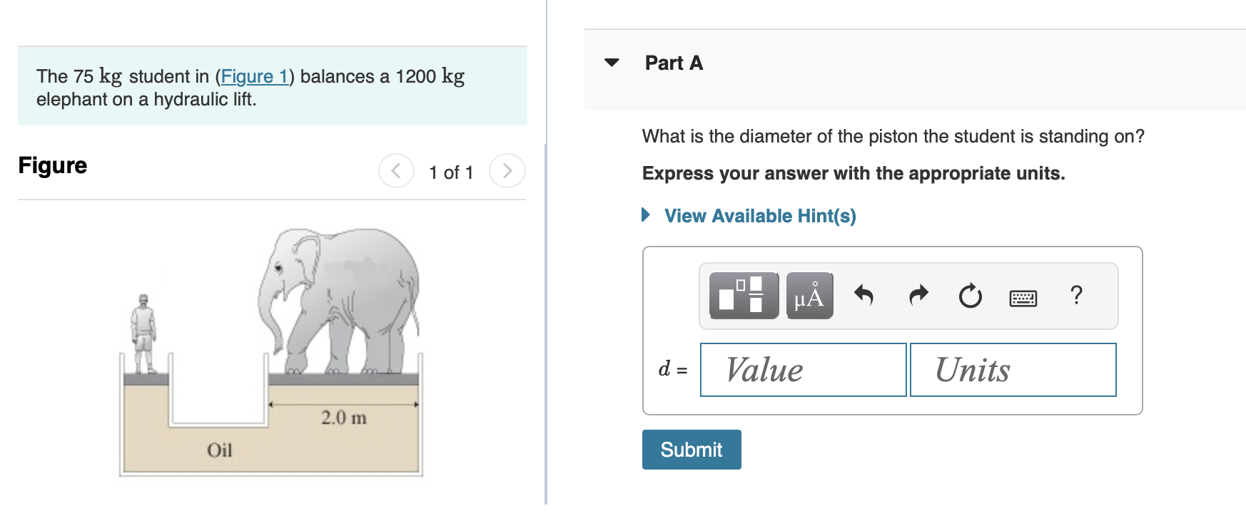 Solved The 75 kg student in (Figure 1) balances a 1200 kg | Chegg.com
