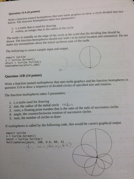 Solved Question 11A (6 points) Write a function named | Chegg.com