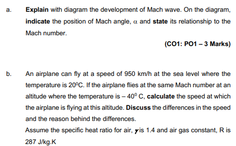 Solved a. Explain with diagram the development of Mach wave. | Chegg.com