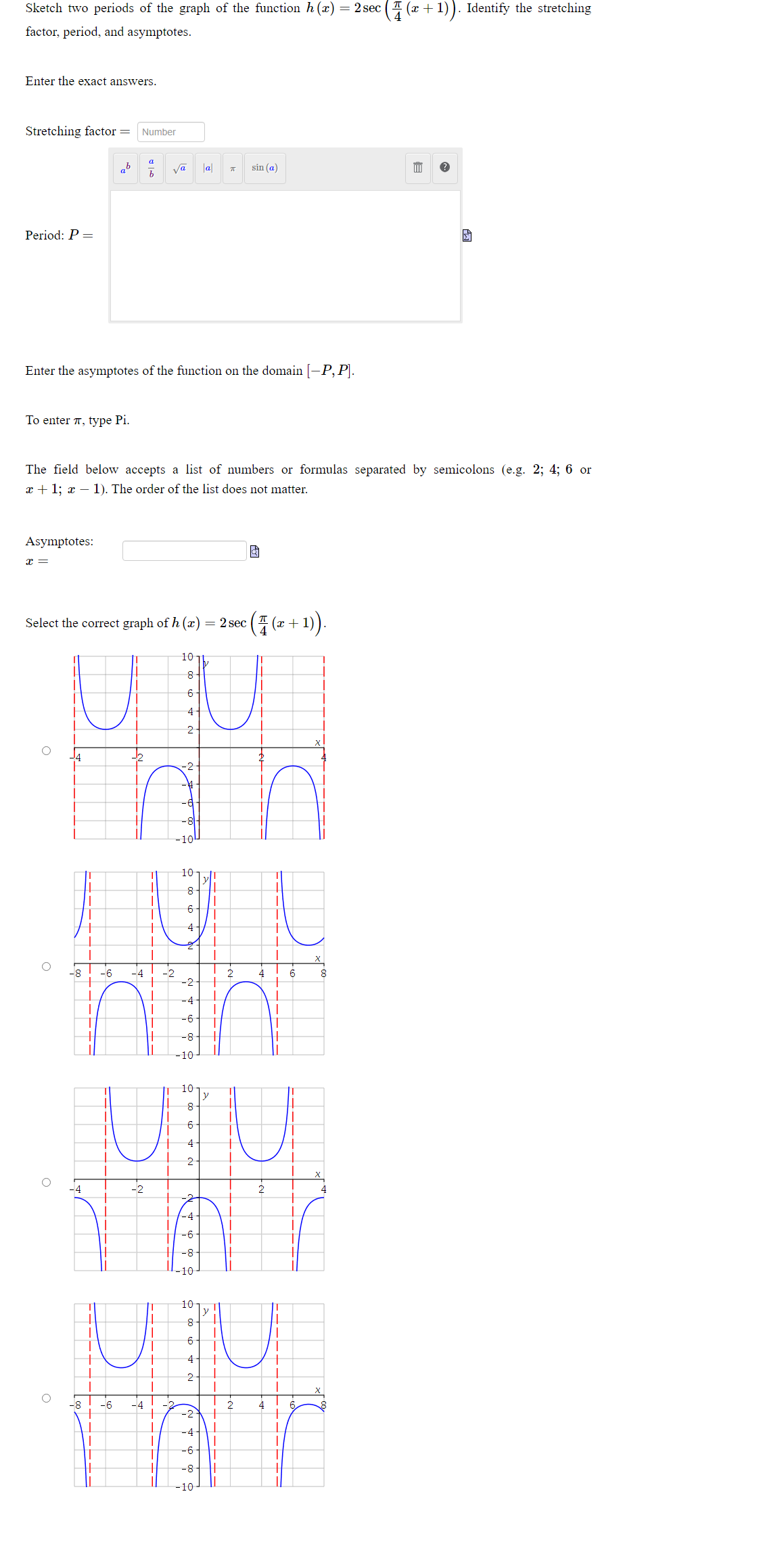 Solved Sketch two periods of the graph of the function | Chegg.com